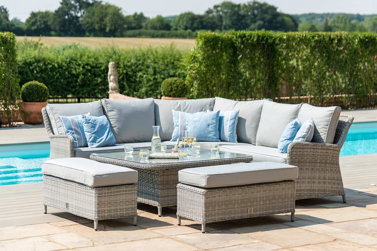 Oxford Royal Corner Sofa Set with Rising Table - Maze