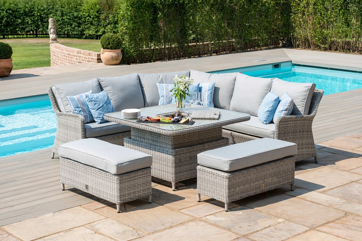 Oxford Royal Corner Sofa Set with Rising Table - Maze