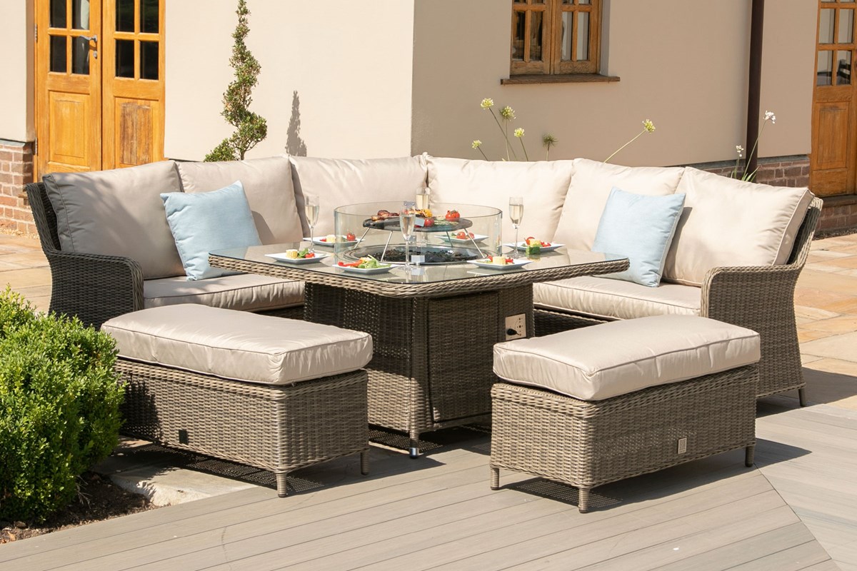 Winchester Royal Corner Sofa Set with Rising Table - Maze
